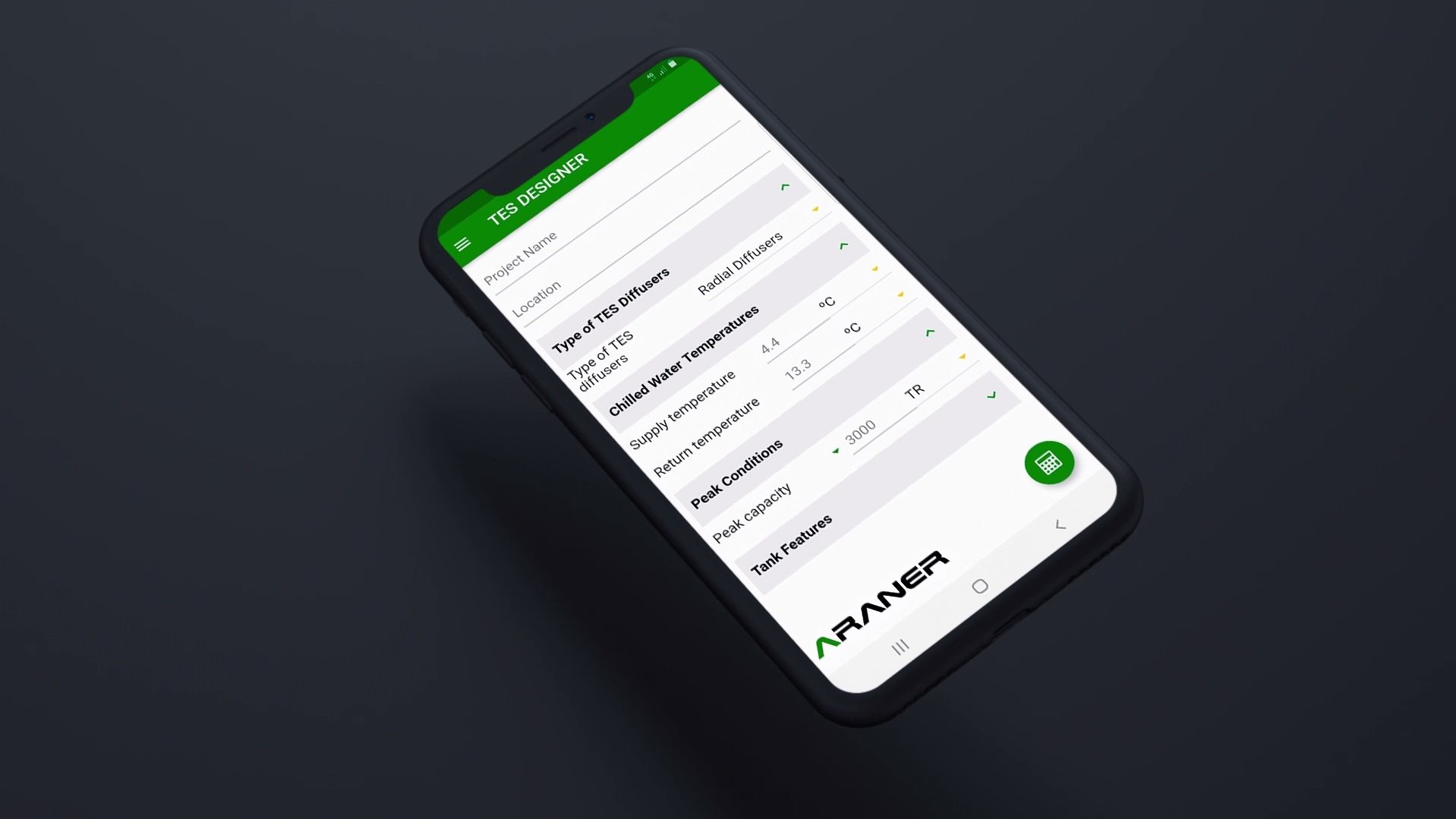 ARANER TES App for Thermal Energy Storage Design